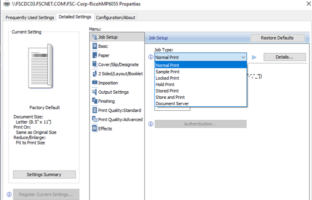 Locked Print – Forward Service